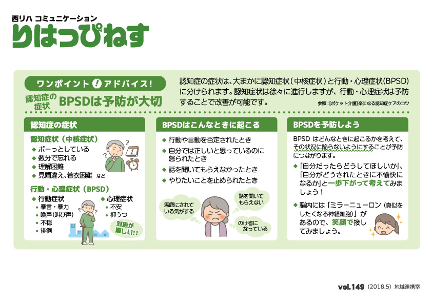 認知症の症状BPSDは予防が大切 | 医療法人社団朋和会 西広島リハビリテーション病院